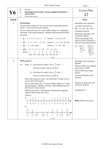 Yr 6 Fractions : Lesson 32 | Teaching Resources