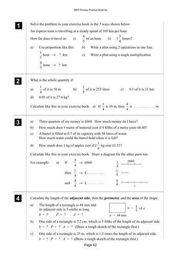 Yr 6 Fractions : Lesson 62 | Teaching Resources