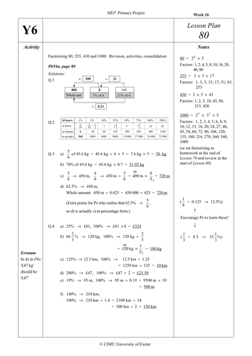 Yr 6 Revision : Lesson 80 | Teaching Resources