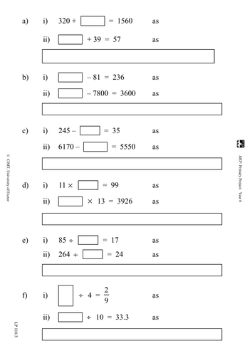 Yr 6 Calculation : Lesson 118 | Teaching Resources