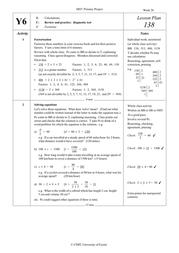 Yr 6 Review : Lesson 138 | Teaching Resources