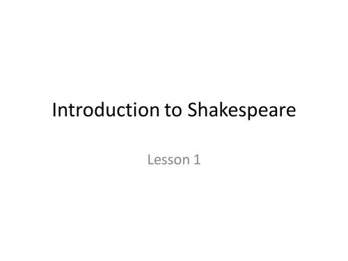 KS3 Introduction to Shakespeare Unit SoW | Teaching Resources