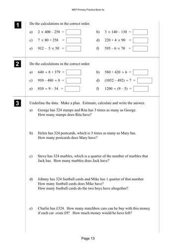 Yr 4 Calculations : Lesson 13 | Teaching Resources