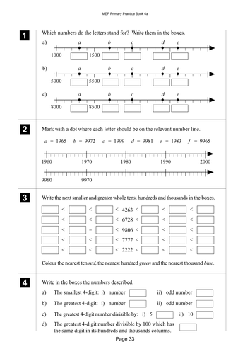 Yr 4 Number : Lesson 33 | Teaching Resources