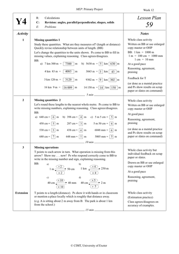 Yr 4 Shape revision : Lesson 59 | Teaching Resources