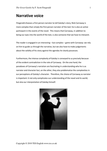 The Great Gatsby: Narrative Voice | Teaching Resources