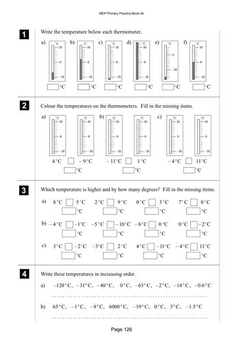 Yr 4 Negative Numbers : Lesson 126 | Teaching Resources