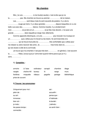 Structures pour décrire où j´habite & ma maison | Teaching Resources