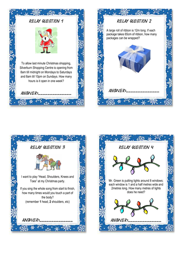 Maths Relay Races (Problem-solving Puzzles) by aap03102 - Teaching ...