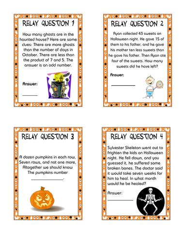 Maths Relay Races (Problem-solving Puzzles) | Teaching Resources