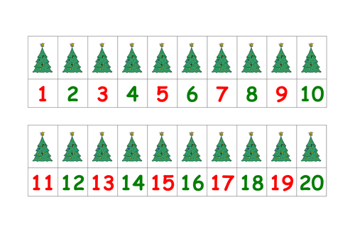 Christmas Table Top Number Lines | Teaching Resources