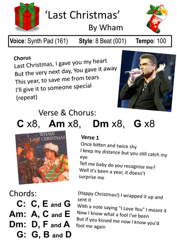 'Last Christmas' - Wham Pupil Worksheet | Teaching Resources
