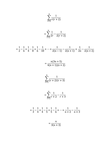 Summing finite series using method of differences | Teaching Resources