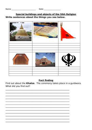 Sikhism The Five K's of the Sikh Religion Powerpoint Presentation Lesson Plan Worksheets ...