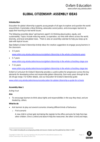 Global Citizenship: Assembly Ideas | Teaching Resources
