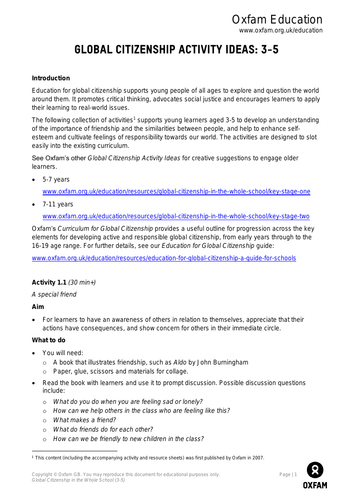 Global Citizenship: Activities for under 5s | Teaching Resources