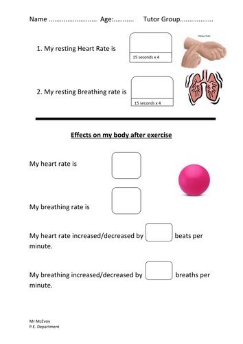 Changes to the Body Worksheet | Teaching Resources