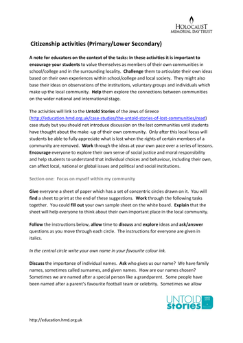 HMD 2011 - Citizenship Primary | Teaching Resources