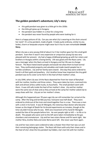 HMD 2011 - The Golden Pendant's Adventure | Teaching Resources