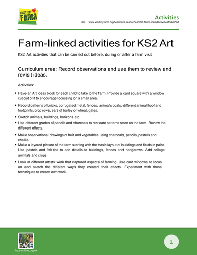 Farm-linked activities for KS2 Art | Teaching Resources