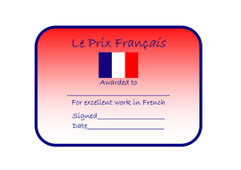 French Certificate by bestprimaryteachingresources | Teaching Resources