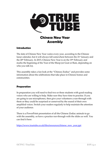 Chinese New Year Assembly | Teaching Resources