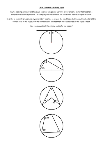 Circle Theorems and Logos - KS4 Worksheets | Teaching Resources