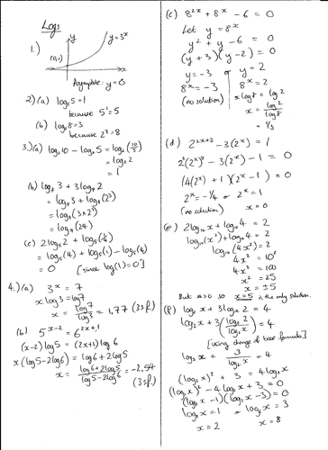 Logarithms and Exponentials: Revision Test C2 | Teaching Resources Logarithms and Exponentials: Revision Test C2 | Teaching Resources