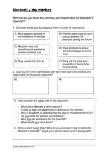 Macbeth Literature SoW and Activities Part 1 by charishunn - UK ...