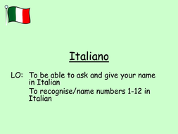 Italian numbers 1_12 | Teaching Resources
