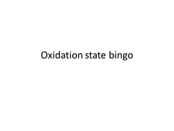 Oxidation Number Bingo | Teaching Resources