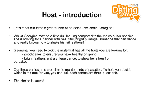 The Dating Game | Teaching Resources