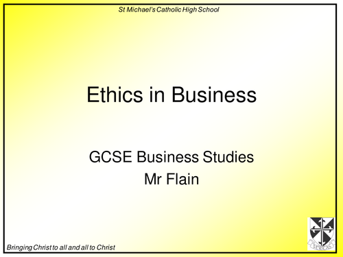Business Ethics | Teaching Resources