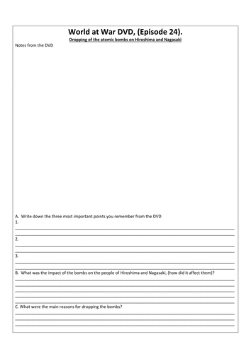 Atomic Bomb Debate | Teaching Resources