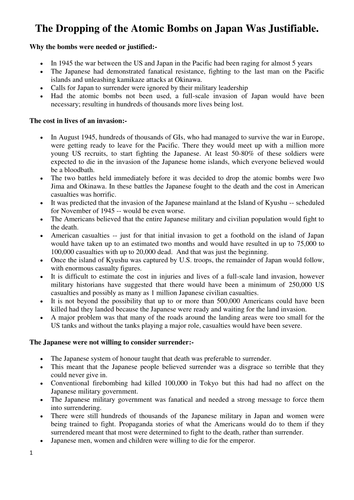 Atomic Bomb Debate | Teaching Resources