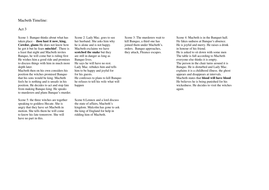 Macbeth: Timelines and Summary of Each Act | Teaching Resources