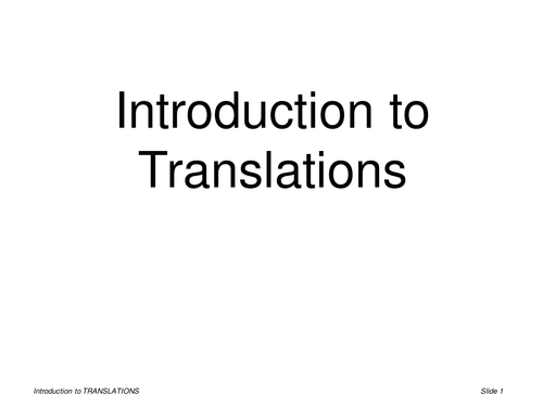 Introduction to Translations - KS3 (Ages 11-14) | Teaching Resources
