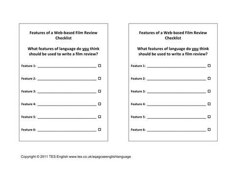 Moving Image Film Review - Web-based Reviews | Teaching Resources