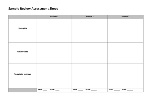 Film Review - Assessment Criteria & Target Grades | Teaching Resources
