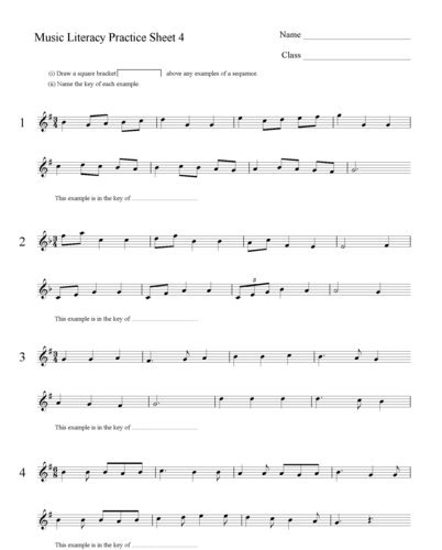 Music Literacy Practice Sheets (Int 1/2/Higher/AH) | Teaching Resources