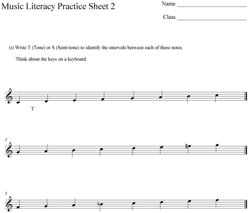 Music Literacy Practice Sheets (Int 1/2/Higher/AH) | Teaching Resources
