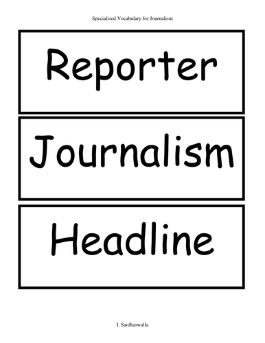 Glossary for Journalistic Reports | Teaching Resources