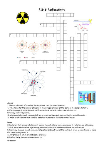 AQA P1b Radiation & Universe revision crosswords | Teaching Resources