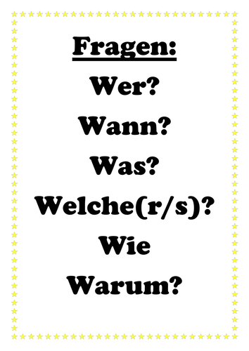 Set of German classroom grammar posters | Teaching Resources