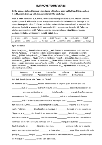 improve your French verbs | Teaching Resources