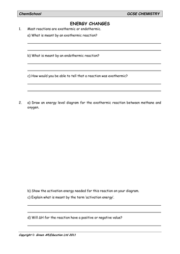 Energy Changes | Teaching Resources