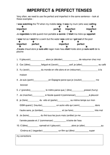 Perfect or Imperfect in French | Teaching Resources