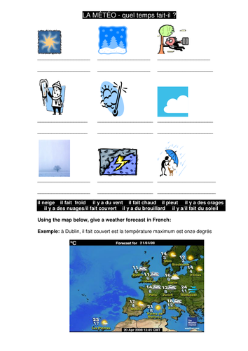 la météo - the weather in French | Teaching Resources