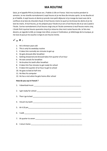 ma routine | Teaching Resources