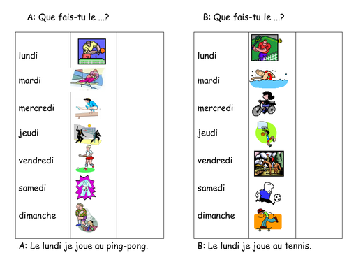 Que fais tu? Focus on je joue or je fais | Teaching Resources